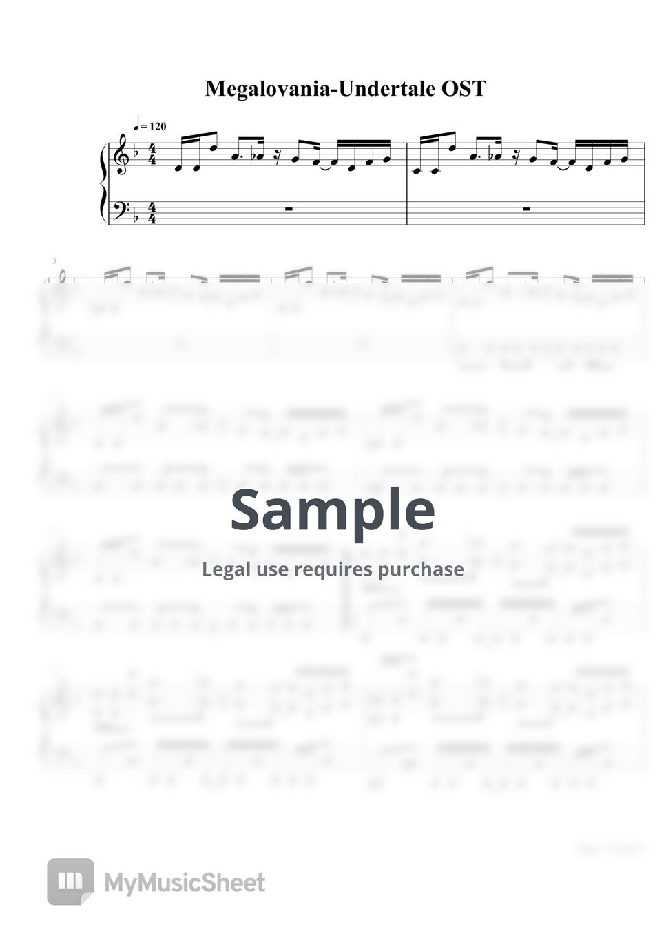 Toby Fox - Megalovania (Undertale OST) Sheet Music by dogemusic