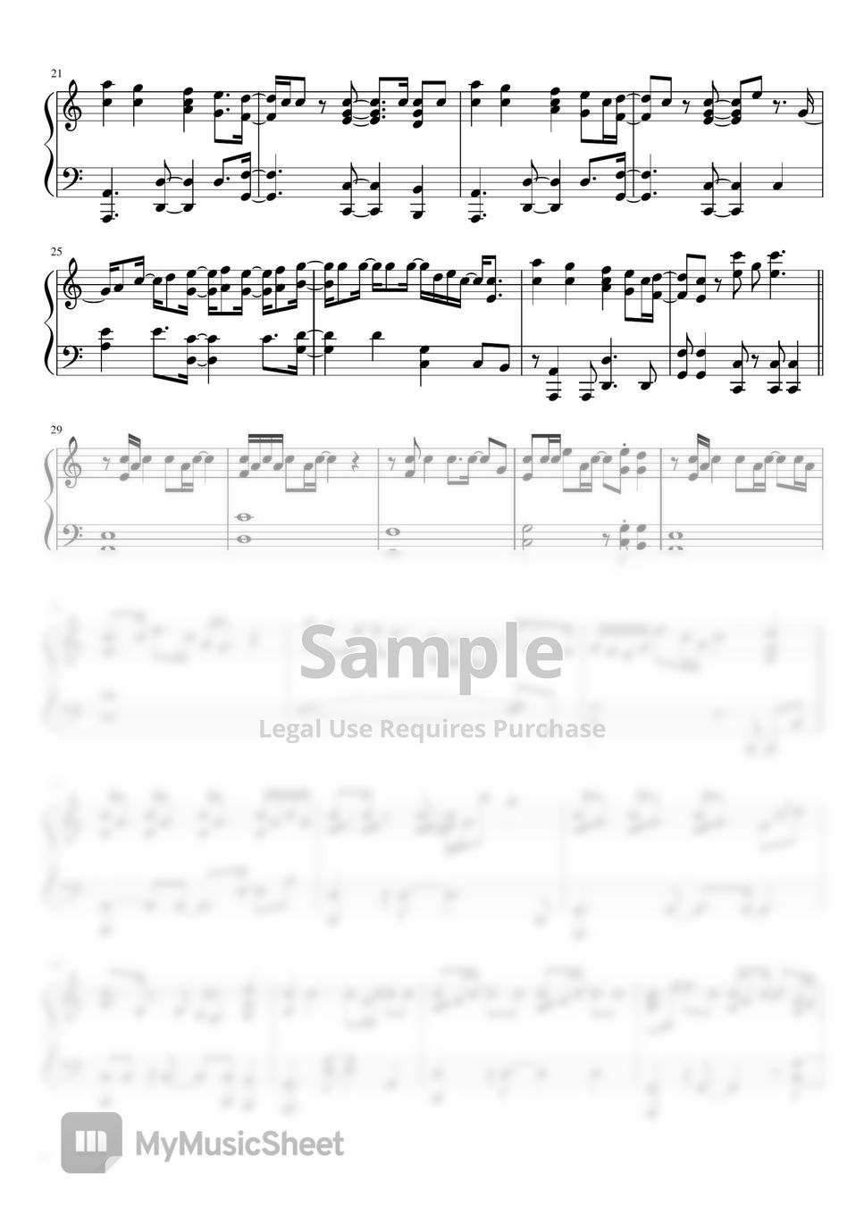 BTS - Dynamite (C key) Sheets by 3J MUSIC