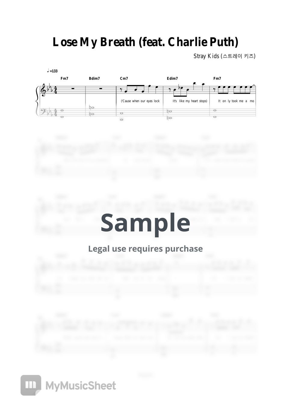 Stray Kids (스트레이 키즈) - Lose My Breath (feat. Charlie Puth) (Easy ver ...