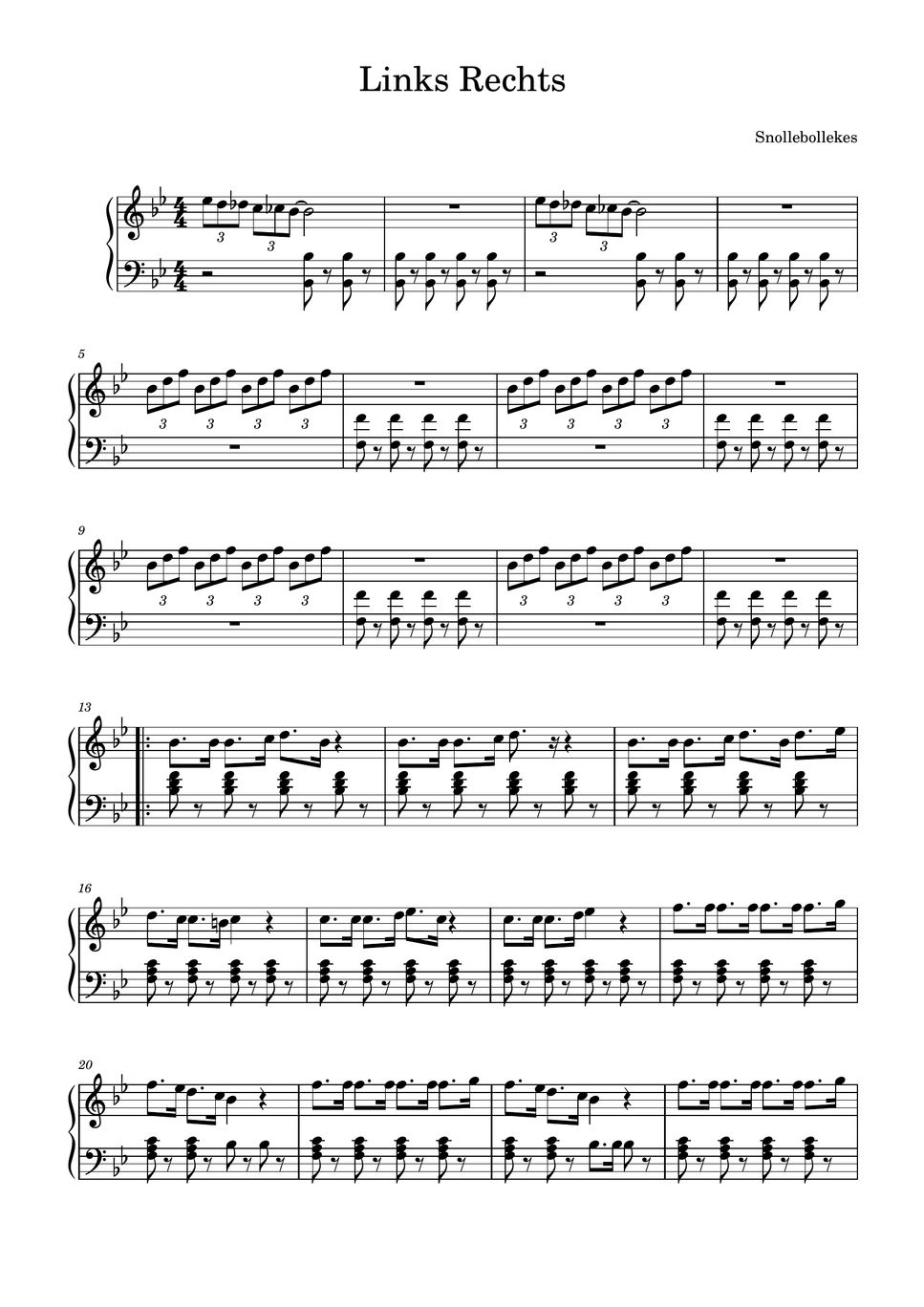 Snollebollekes - Links-Rechts Sheet by All in piano