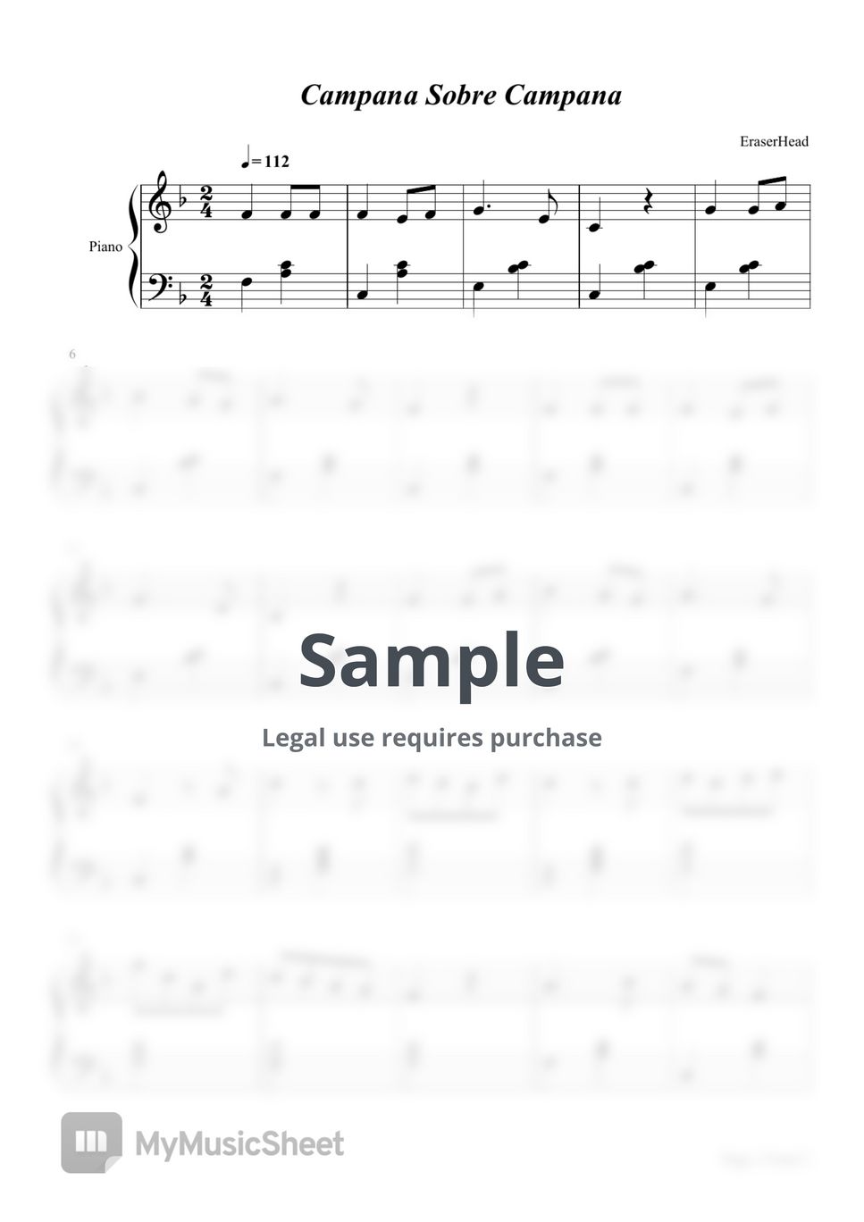 Villancicos - Campana Sobre Campana (Christmas carol) Sheet Music by ...