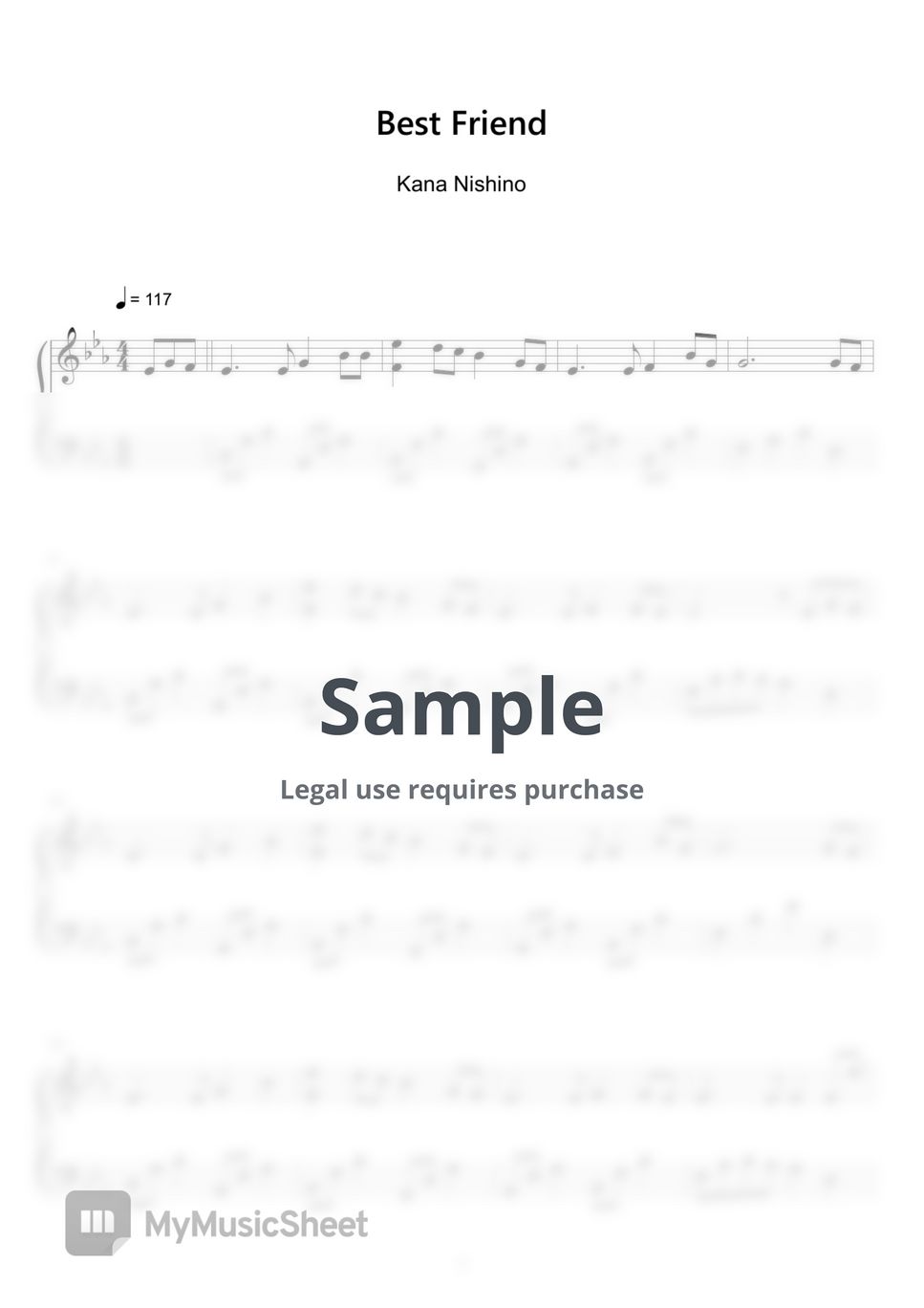 Kana Nishino - Best Friend (sheet music, midi) Partition by sayu