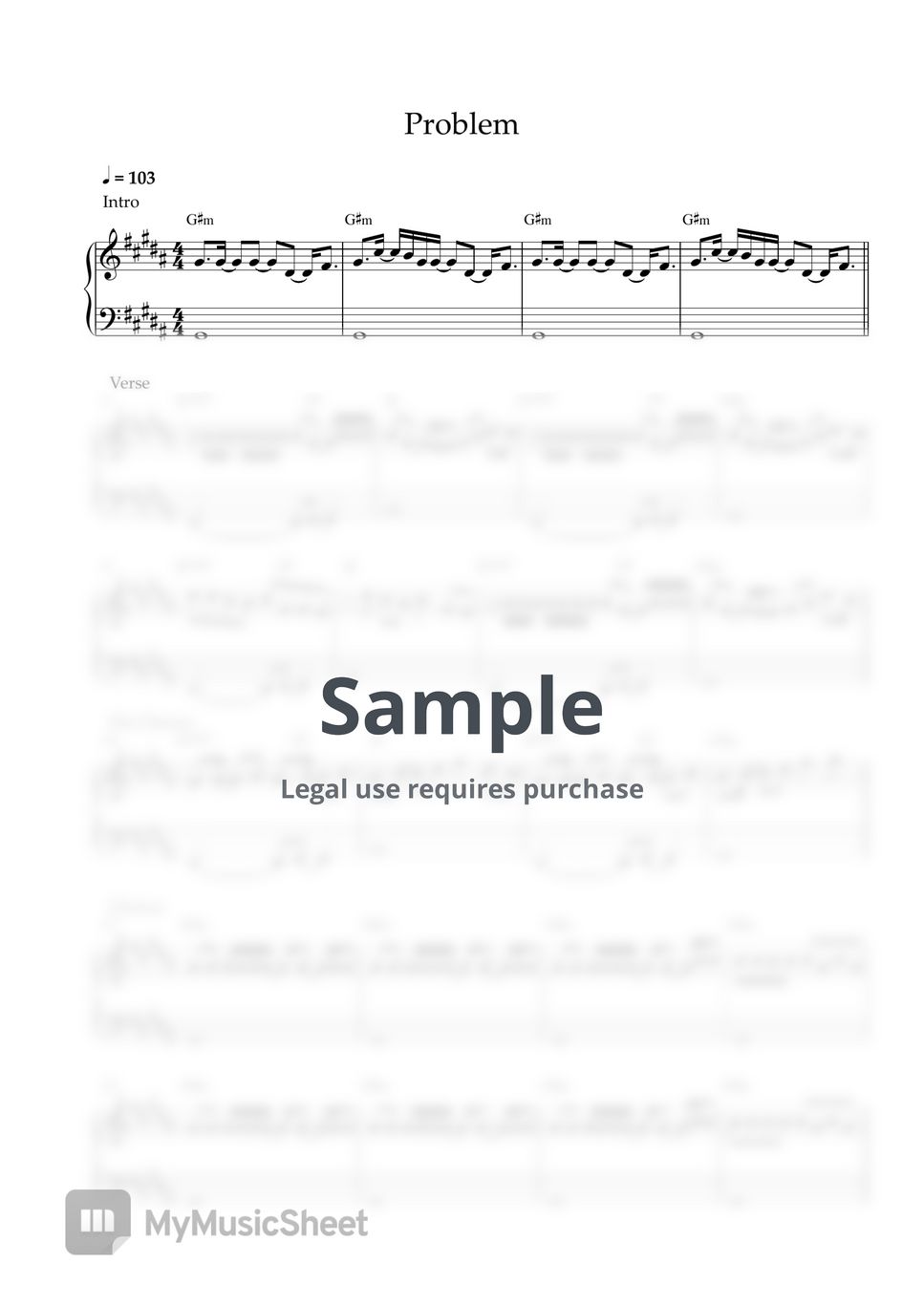 Ariana Grande ft. Iggy Azalea - Problem (EASY PIANO SHEET) Sheet Music ...