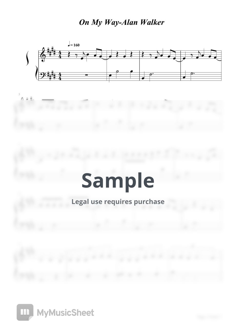 Alan Walker - On My Way (简单版-Alan Walker) Sheets by Yilun