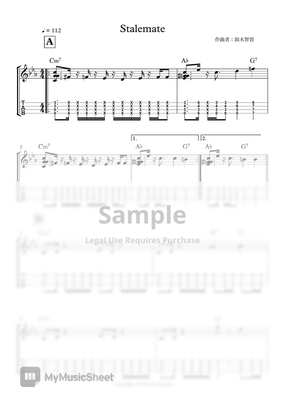 Tomoki Suzuki - Stalemate Sheet Music