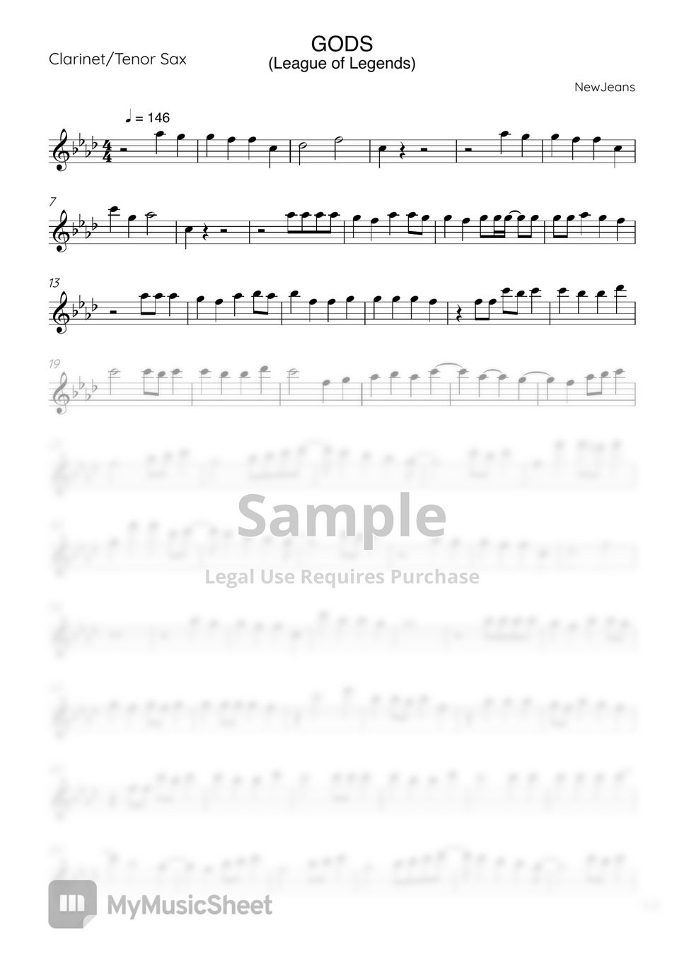 NewJeans - GODS Sheet Music by JL