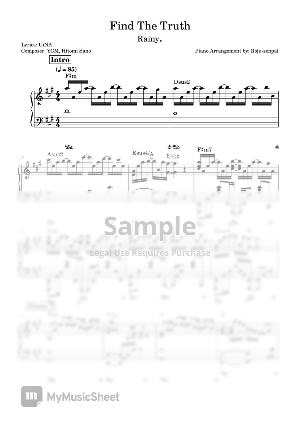 Rainy。 - Find the truth (Piano Sheet Music with MIDI & MSCZ - Revised ...