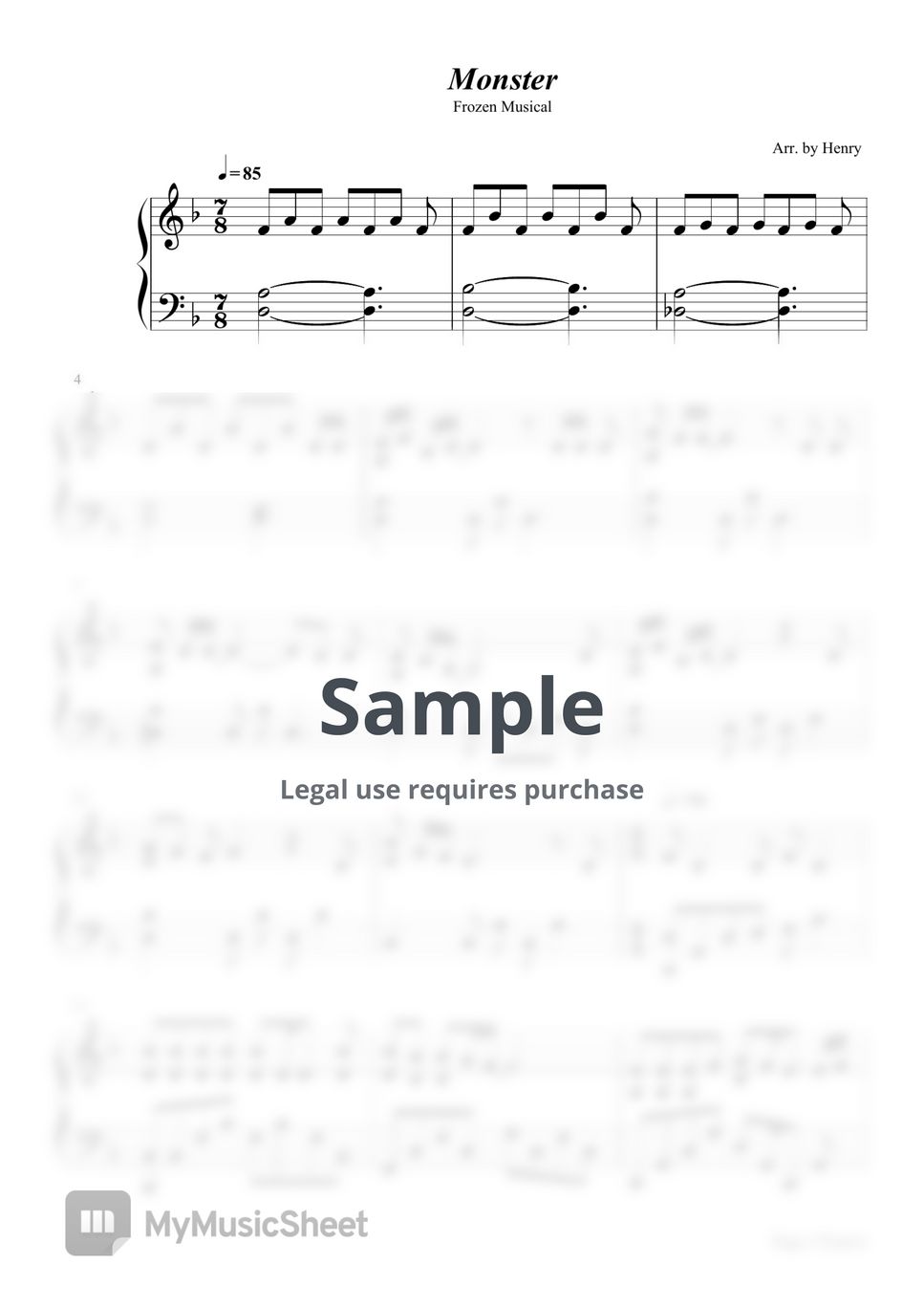 Elsa - Monster (Frozen Musical OST) Sheets by dogemusic