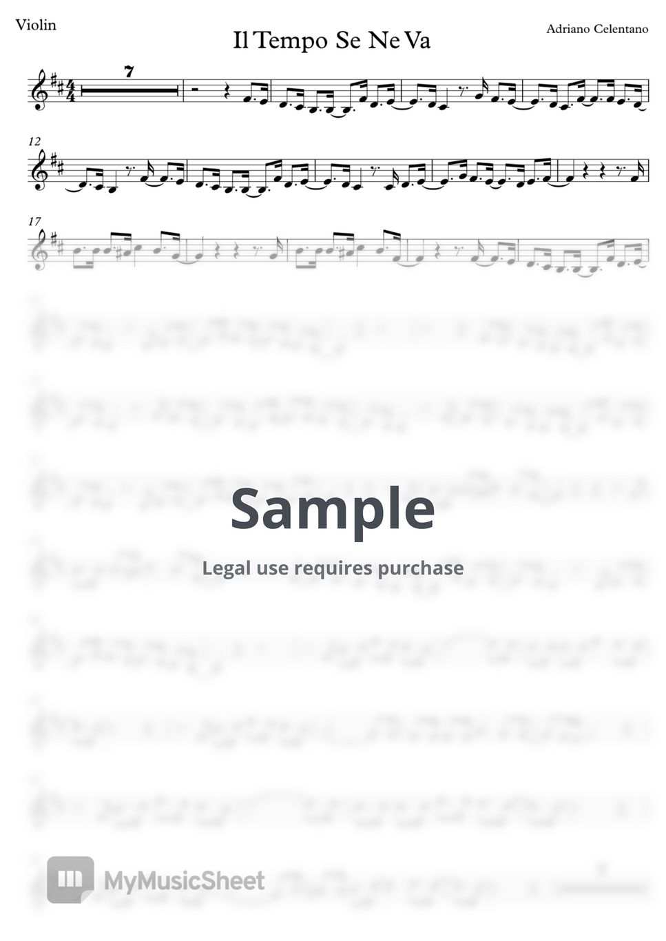 Adriano Celentano - Il Tempo Se Ne Va (Backing track included) Sheet ...