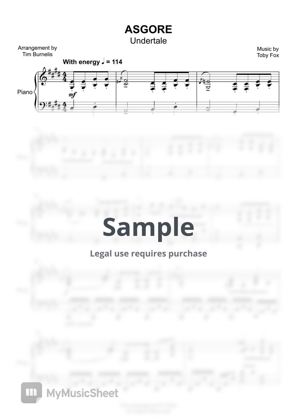 Undertale - ASGORE Sheets by NintenMusic