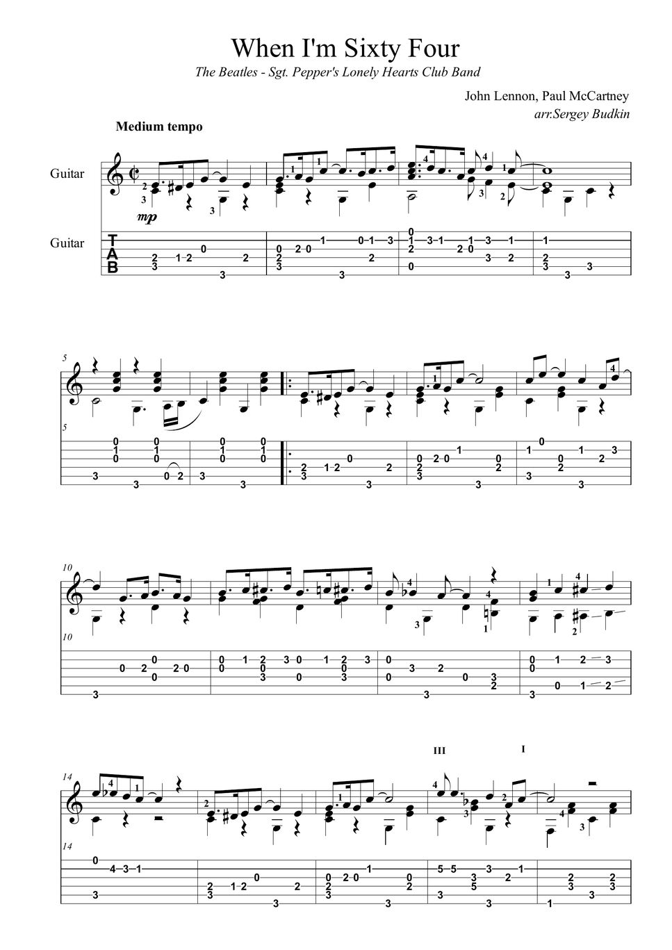 The Beatles - When I'm Sixty Four Sheets by Buddy_King