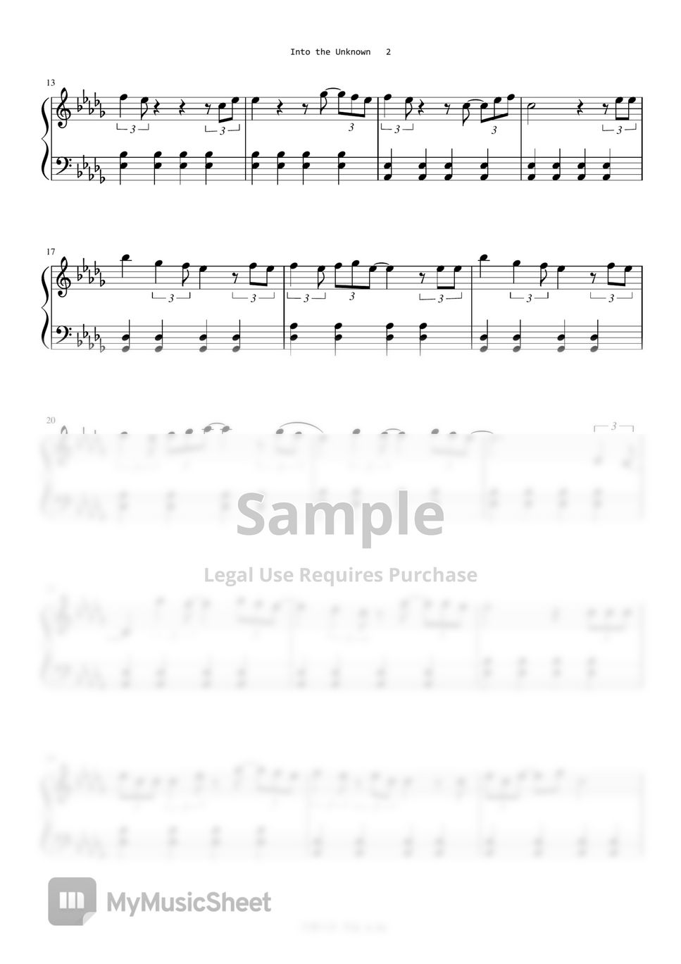 Frozen 2 OST - "Into the Unknown" (Original Key) Sheets by A.Ha