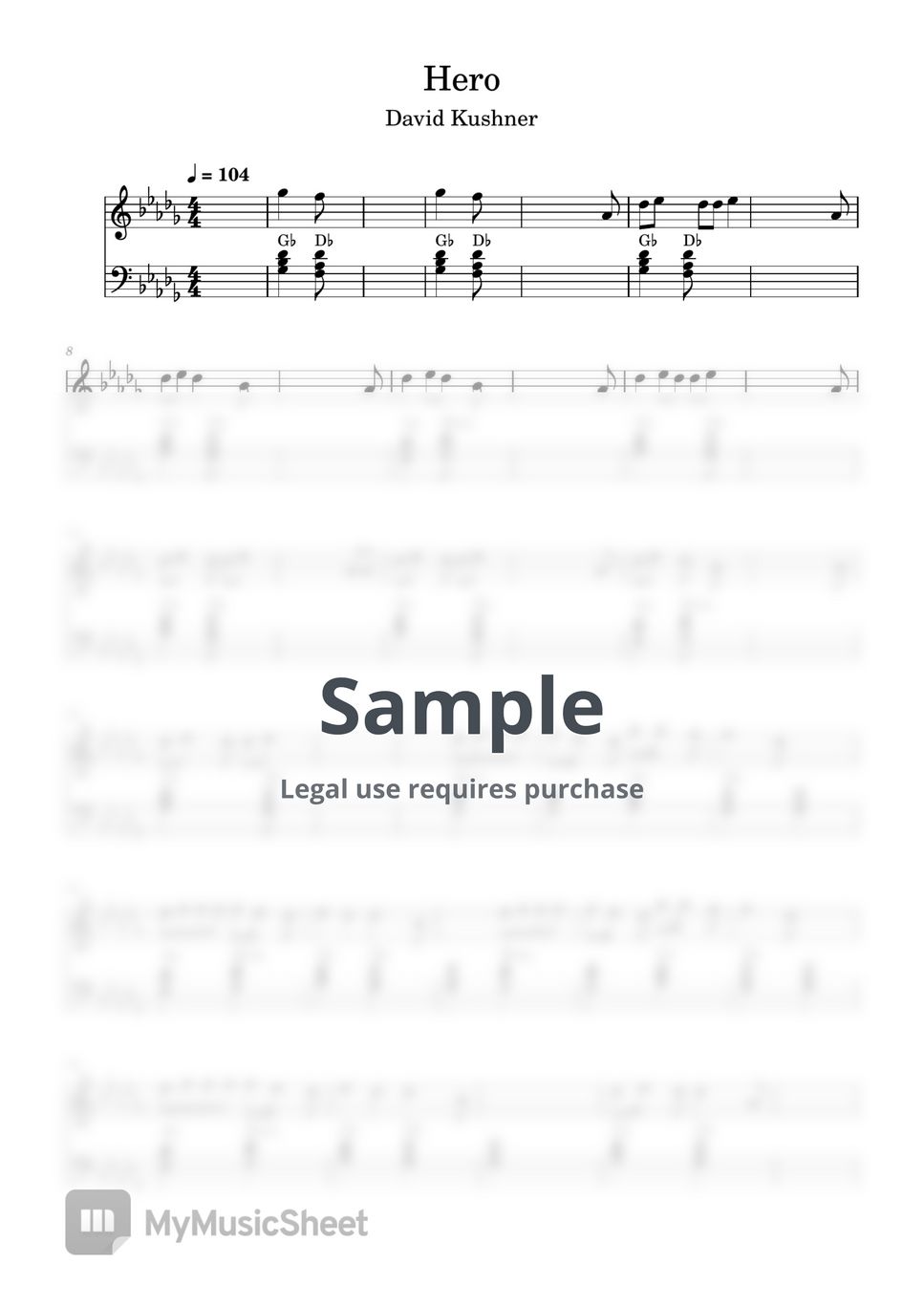 David Kushner - Hero Sheet Music by Will Adagio