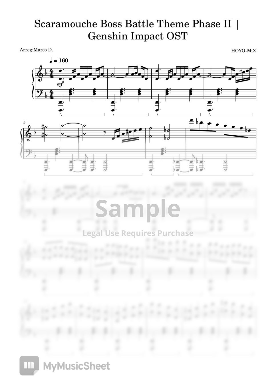 HOYO-MiX - Scaramouche Boss Battle Theme Phase II Sheets by Marco D.