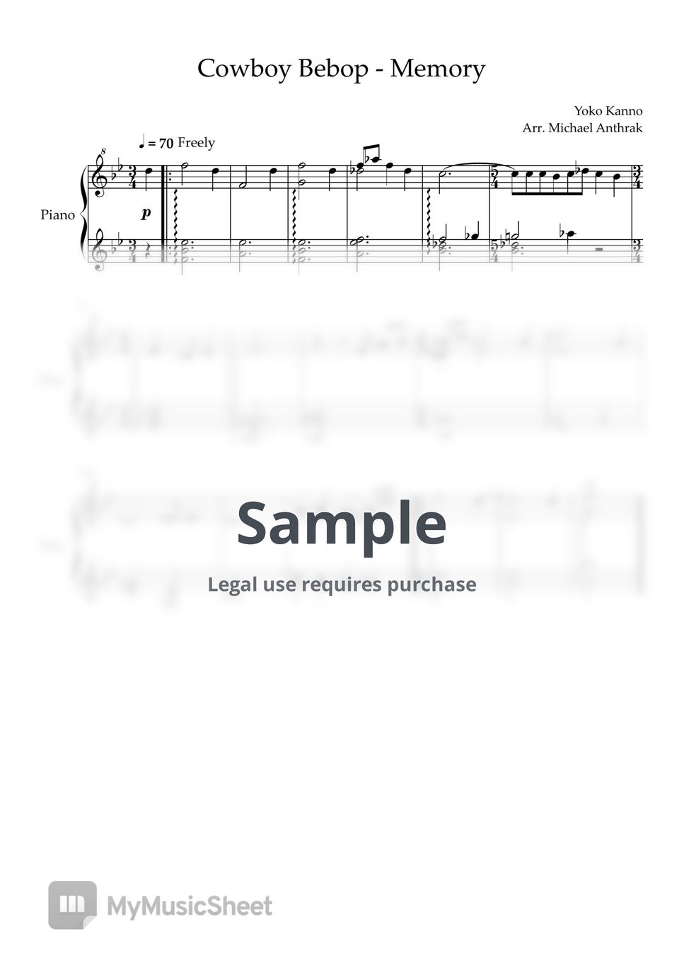 Cowboy Bebop - Memory Noten by Michael Anthrak