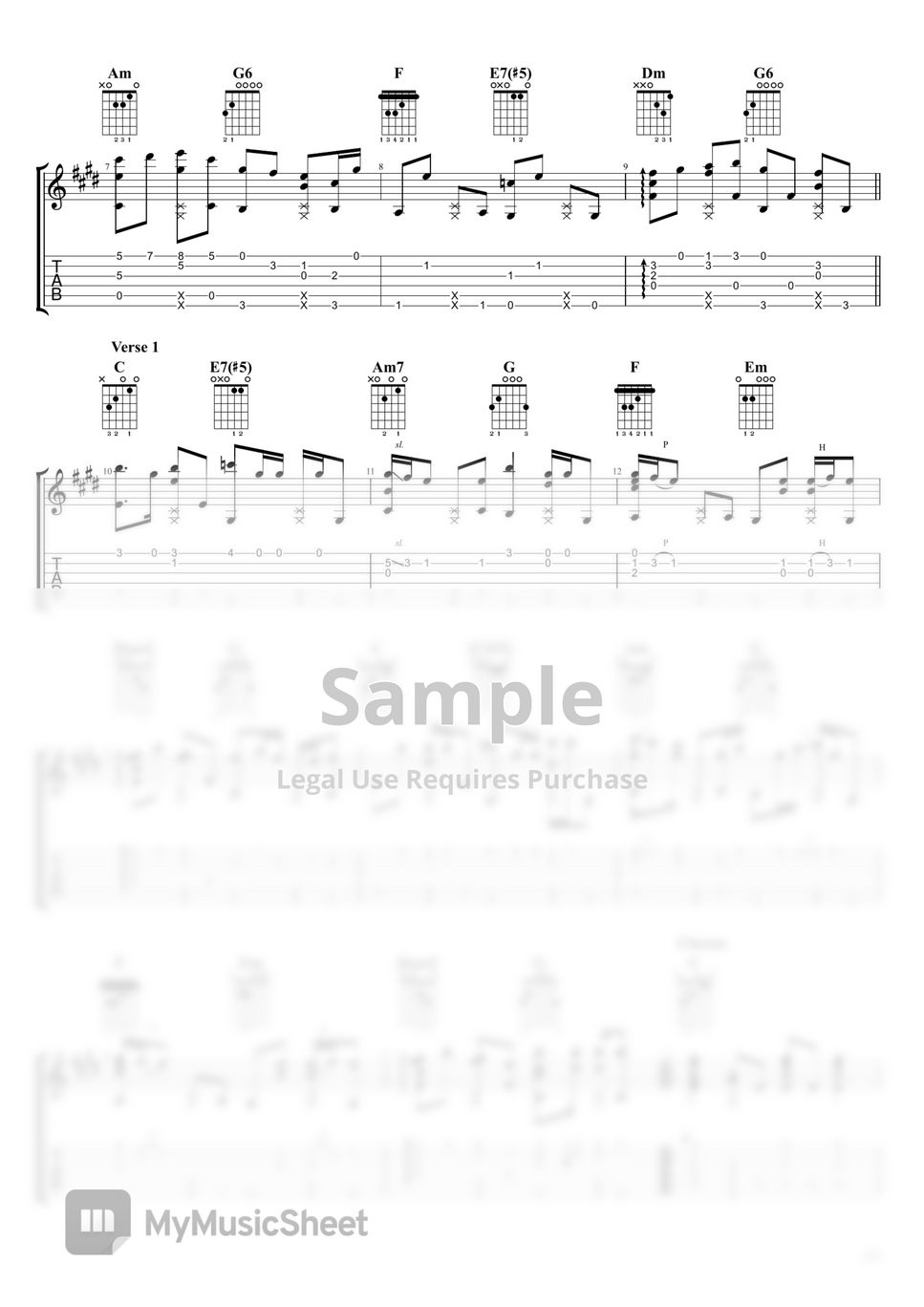 d4vd - Here With Me Tab + 1staaf by AC Guitar