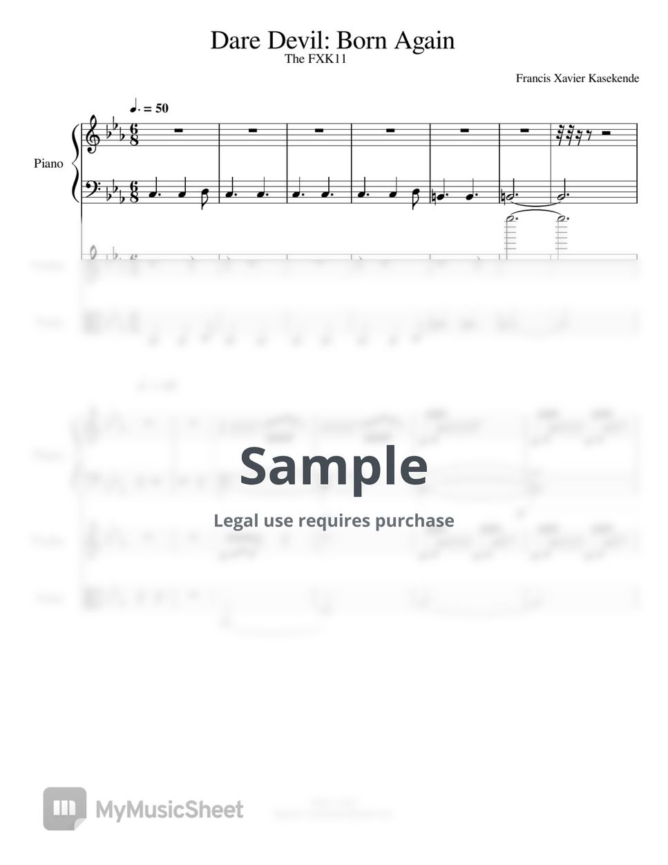The Newton Brothers - DARE DEVIL BORN AGAIN THEME (Strings ensemble) Sheet Music by Francis ...