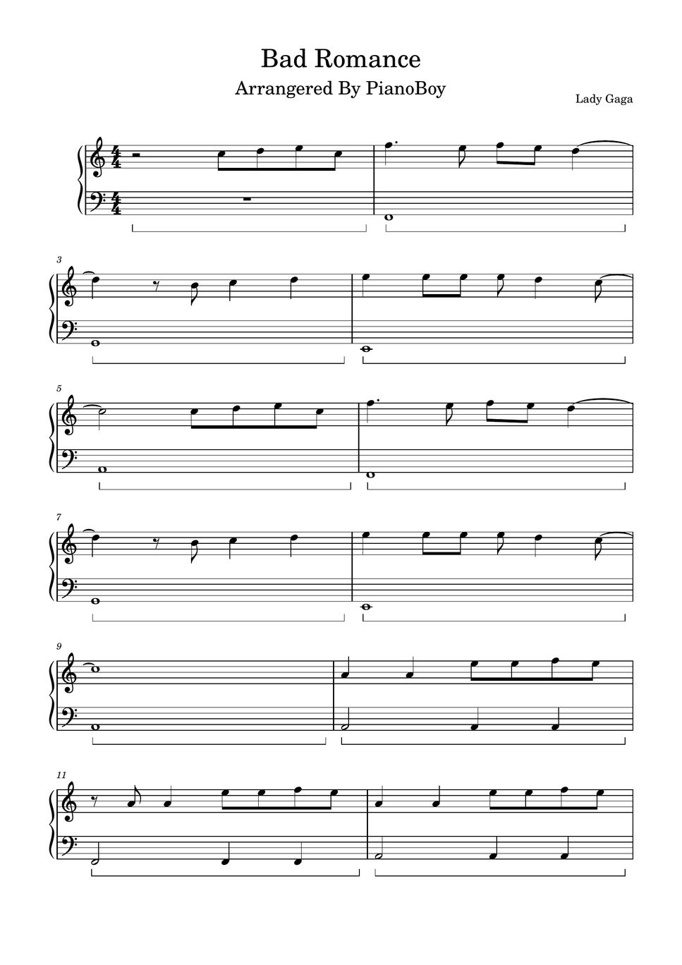 Lady Gaga - Bad Romance Sheets by PianoBoy