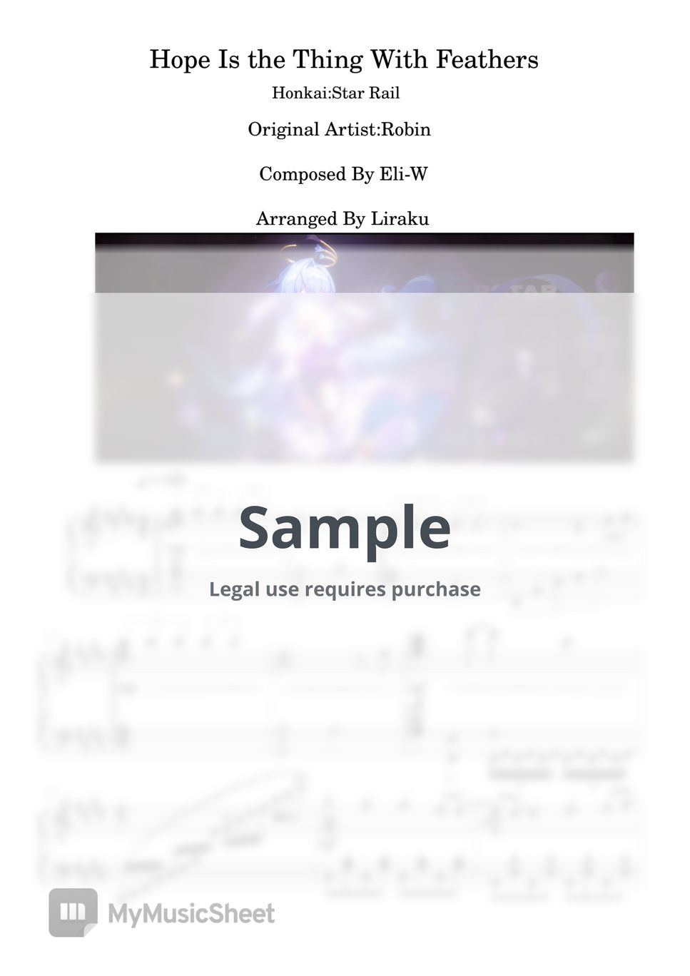 Chevy - Hope Is the Thing With Feathers (Honkai) Sheet Music by Liraku