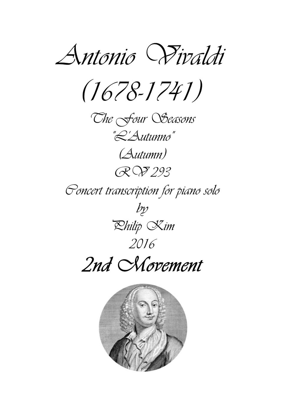 Antonio Vivaldi - Vivaldi's The Four Seasons L'Autunno 'Autumn' 2nd ...