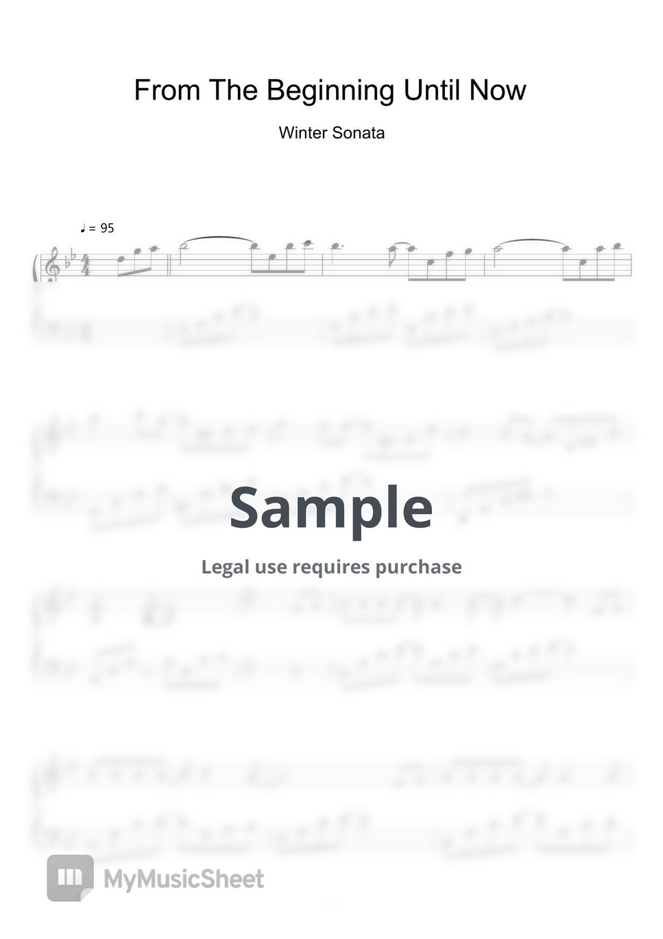 RYU - From Beginning Until Now (Winter Sonata OST) (Sheet Music, MIDI,) Hoja by sayu