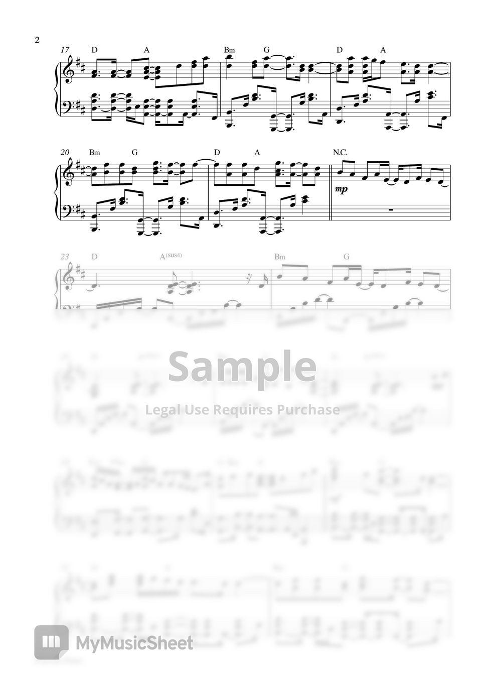 Justin Bieber - Ghost (Piano Sheet) Sheet Music by Pianella Piano