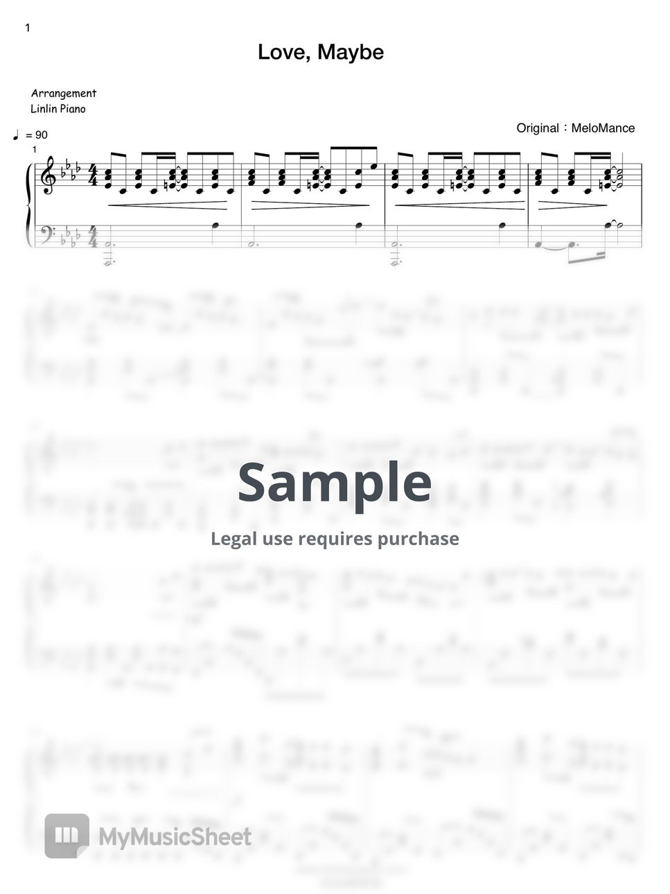 Melomance - Love, Maybe Sheets by Linlin Piano