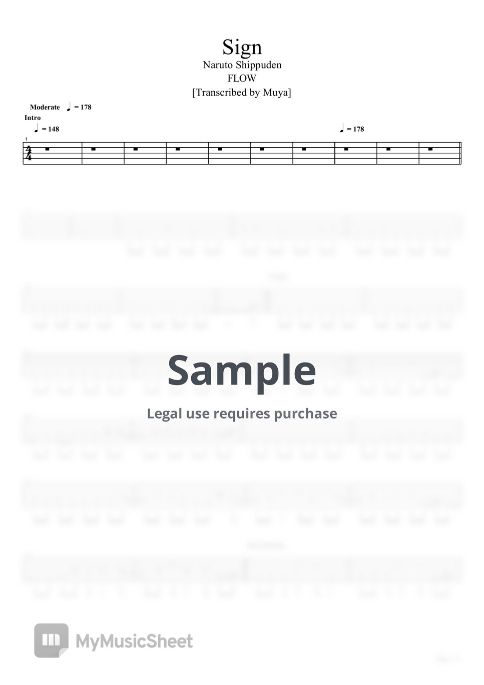 FLOW - Sign (Bass TAB) Sheets by Muya