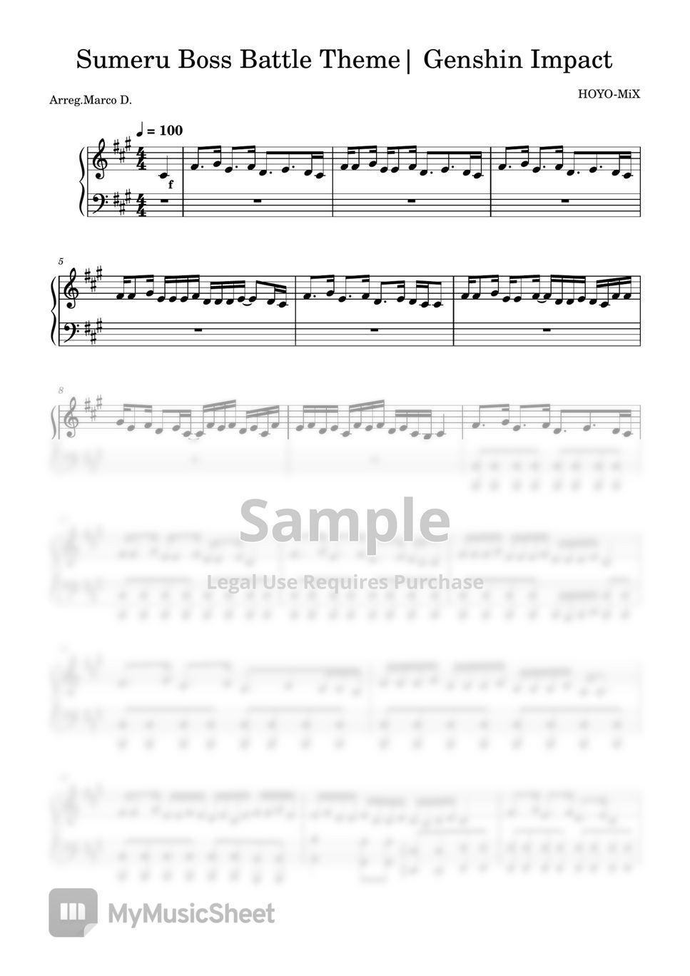 Genshin Impact - Sumeru Boss Battle Theme (Marco D.) Sheets by Marco D.