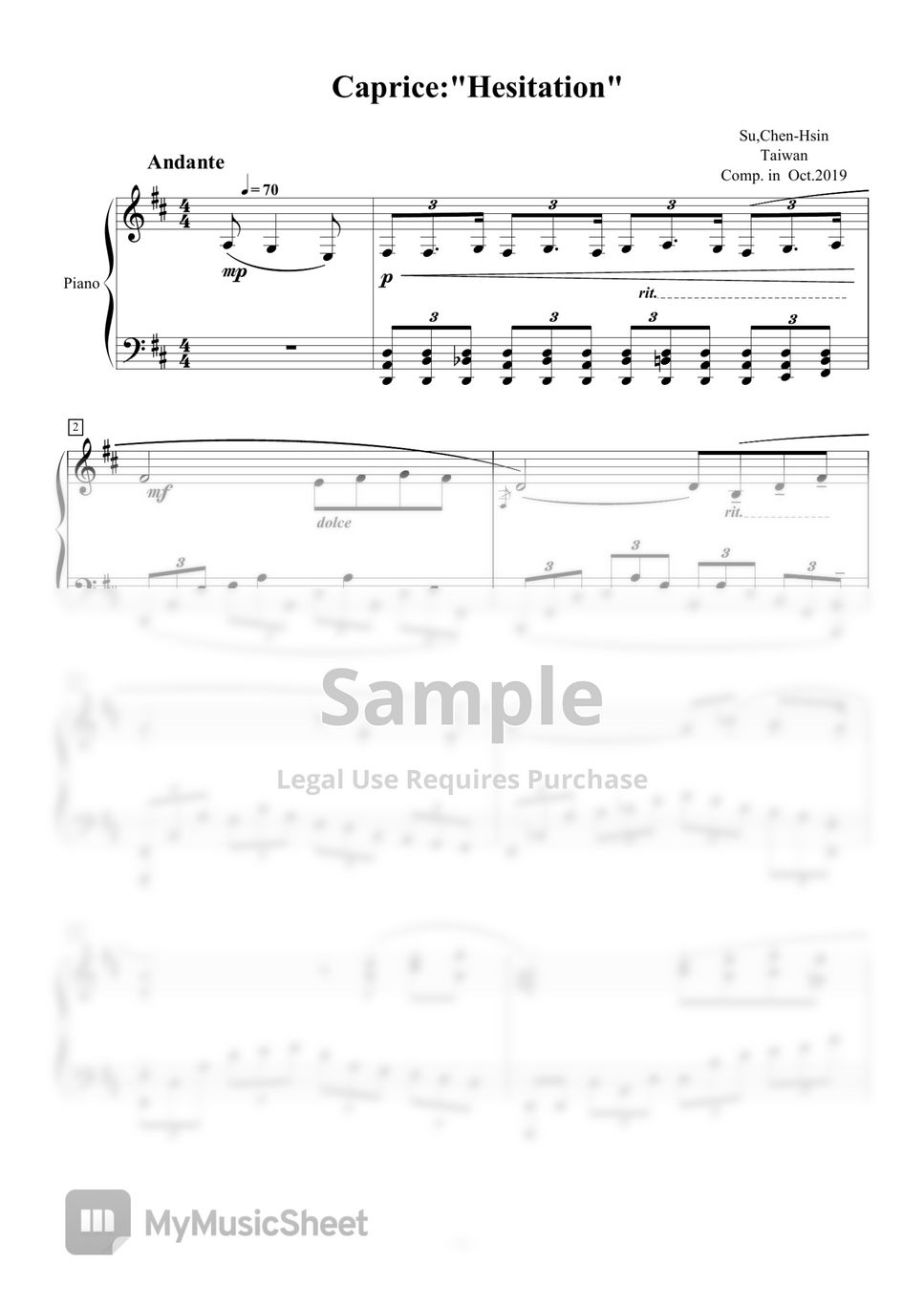 Su, Chen-Hsin - Caprice-Hesitation Sheet Music