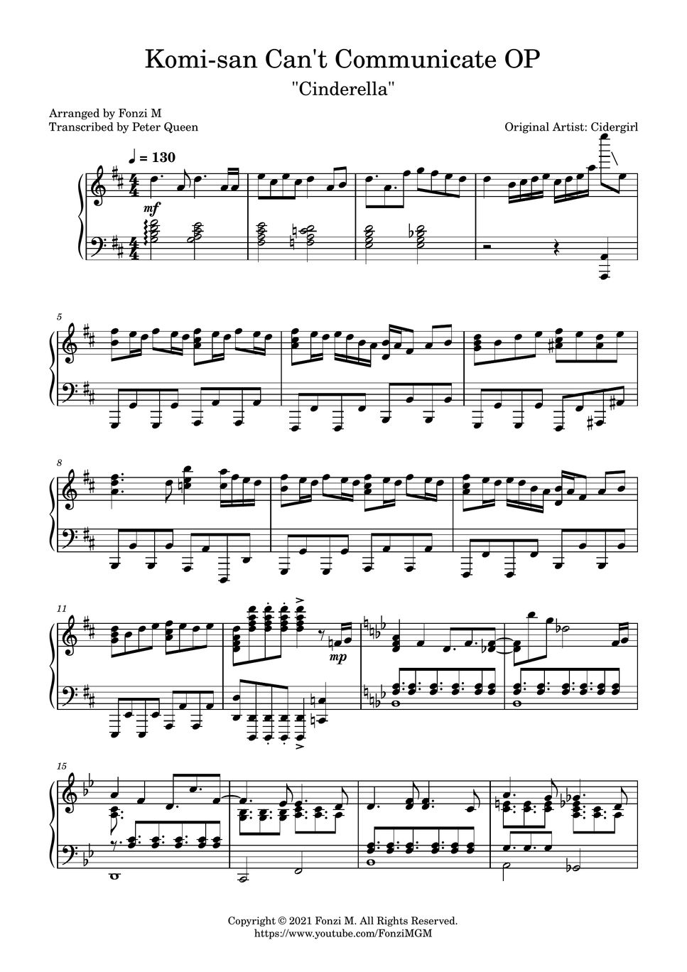 Cidergirl - Komi-san Can't Communicate OP - "Cinderella" Sheets by Fonzi M