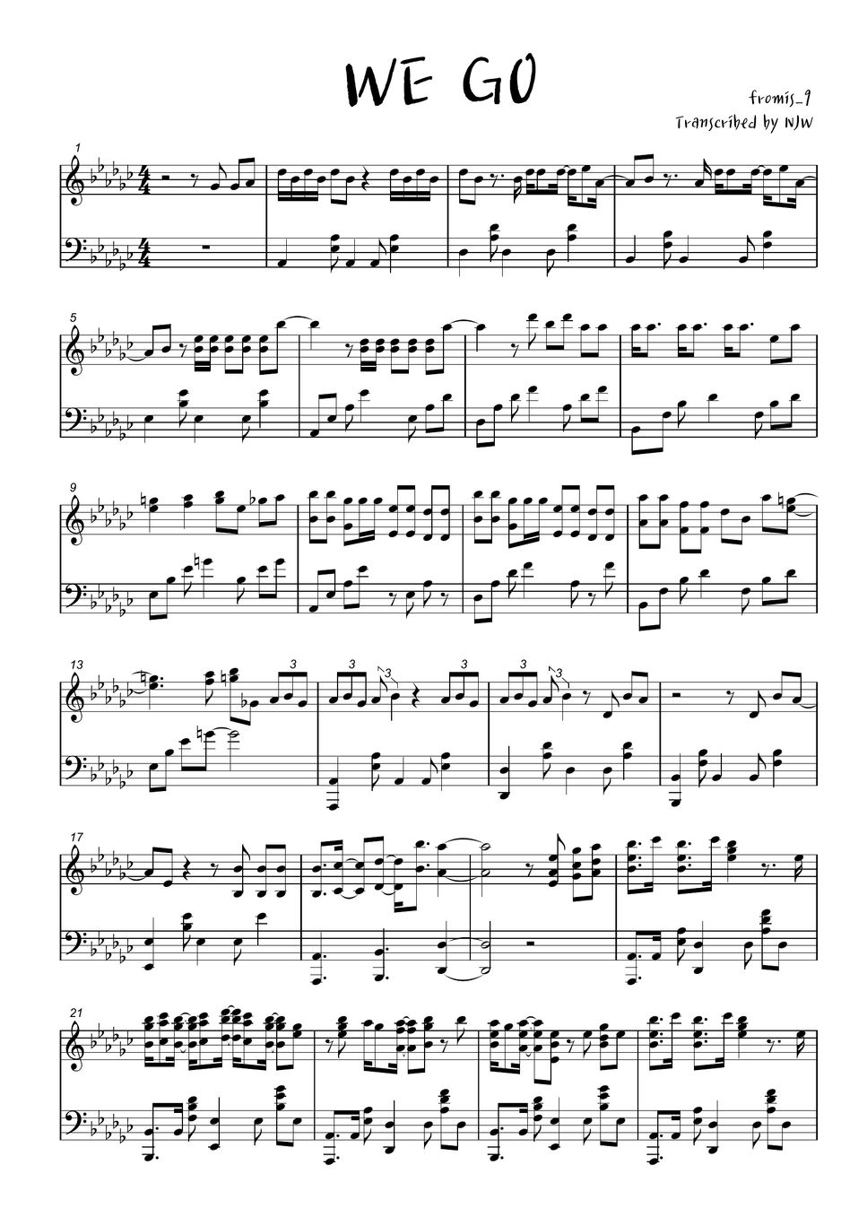 프로미스나인 - WE GO Sheet by NJW