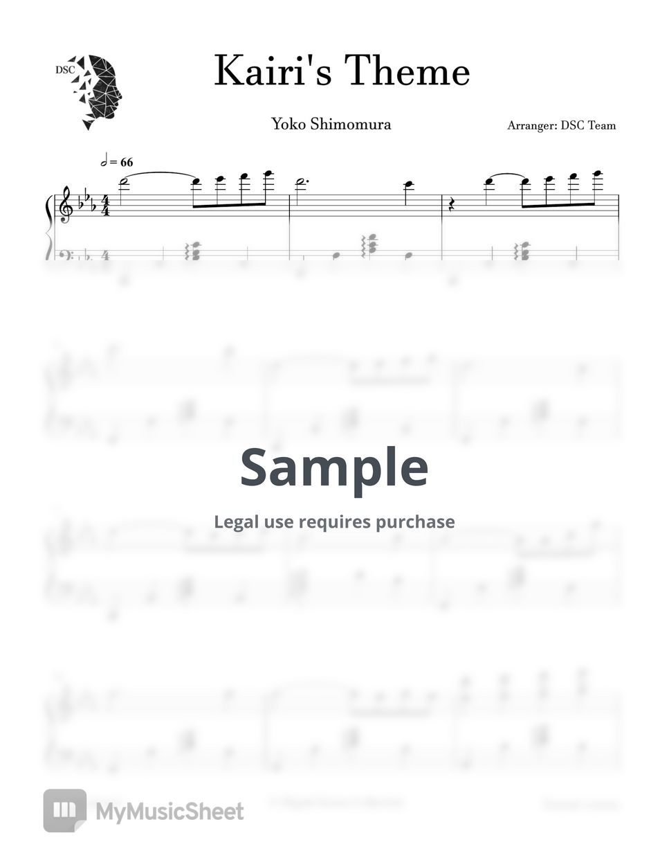 Yoko Shimomura - Kairi's Theme (OST Kingdom Hearts) Sheets by Digital Scores Collection