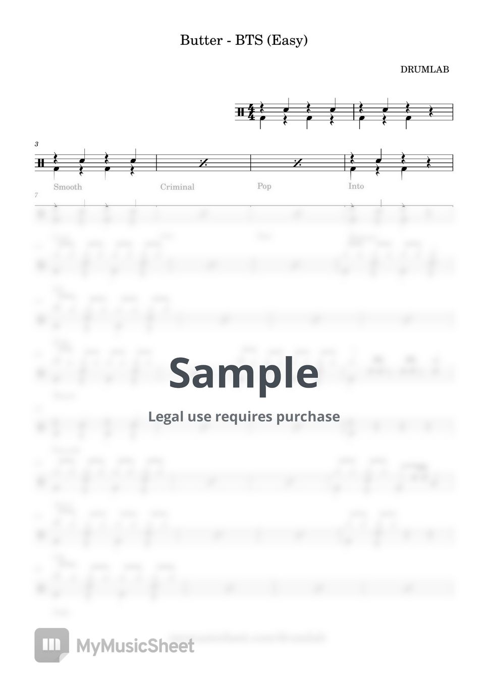 BTS - Butter (Easy) Sheets by BTS