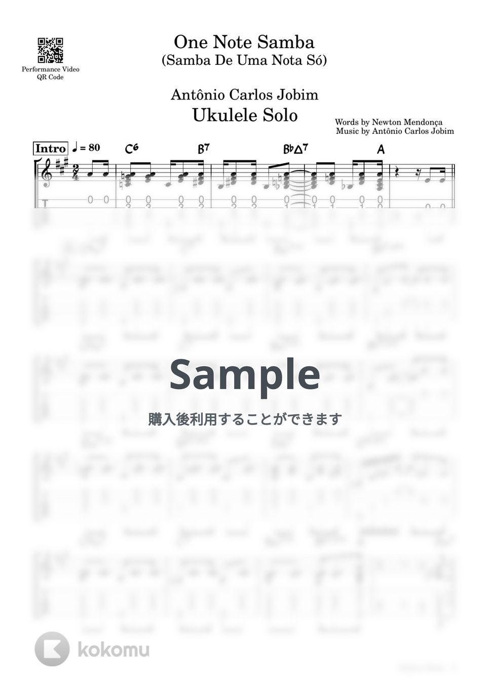 Antônio Carlos Jobim - One Note Samba / Samba De Uma Nota Só (Ukulele ...
