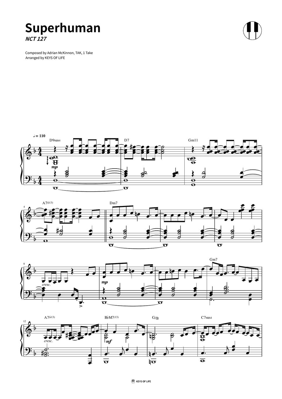 NCT 127 - Superhuman Partition musicale