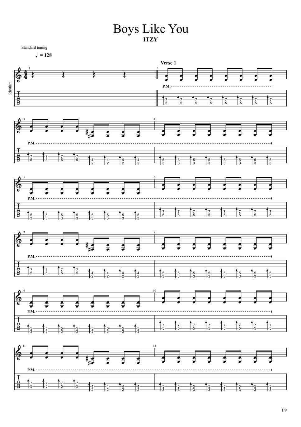 ITZY - Boys Like You TAB by Rob Ethereal