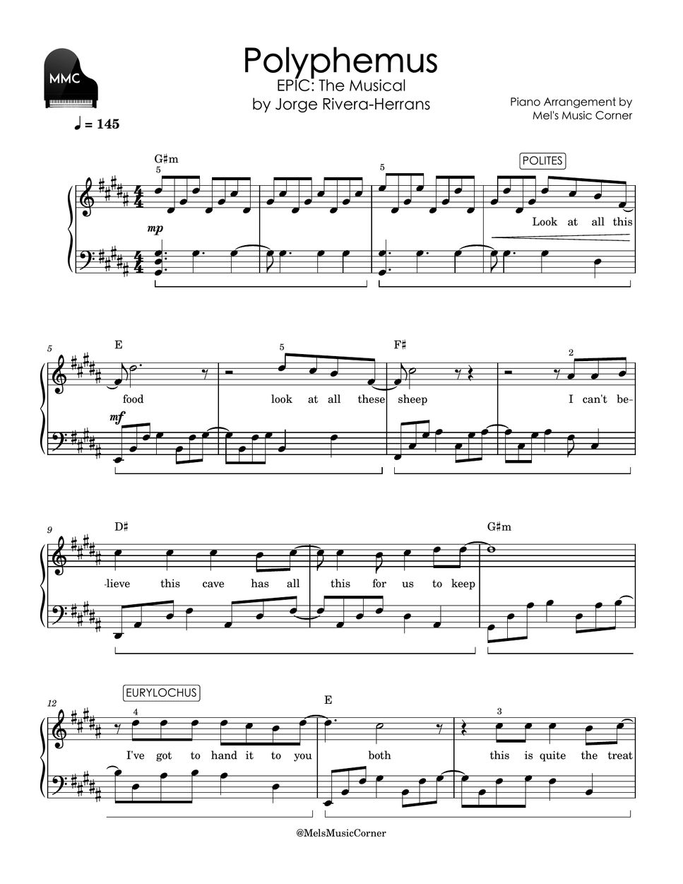 Jorge Rivera-Herrans - Polyphemus - EPIC: The Musical (The Cyclops Saga ...