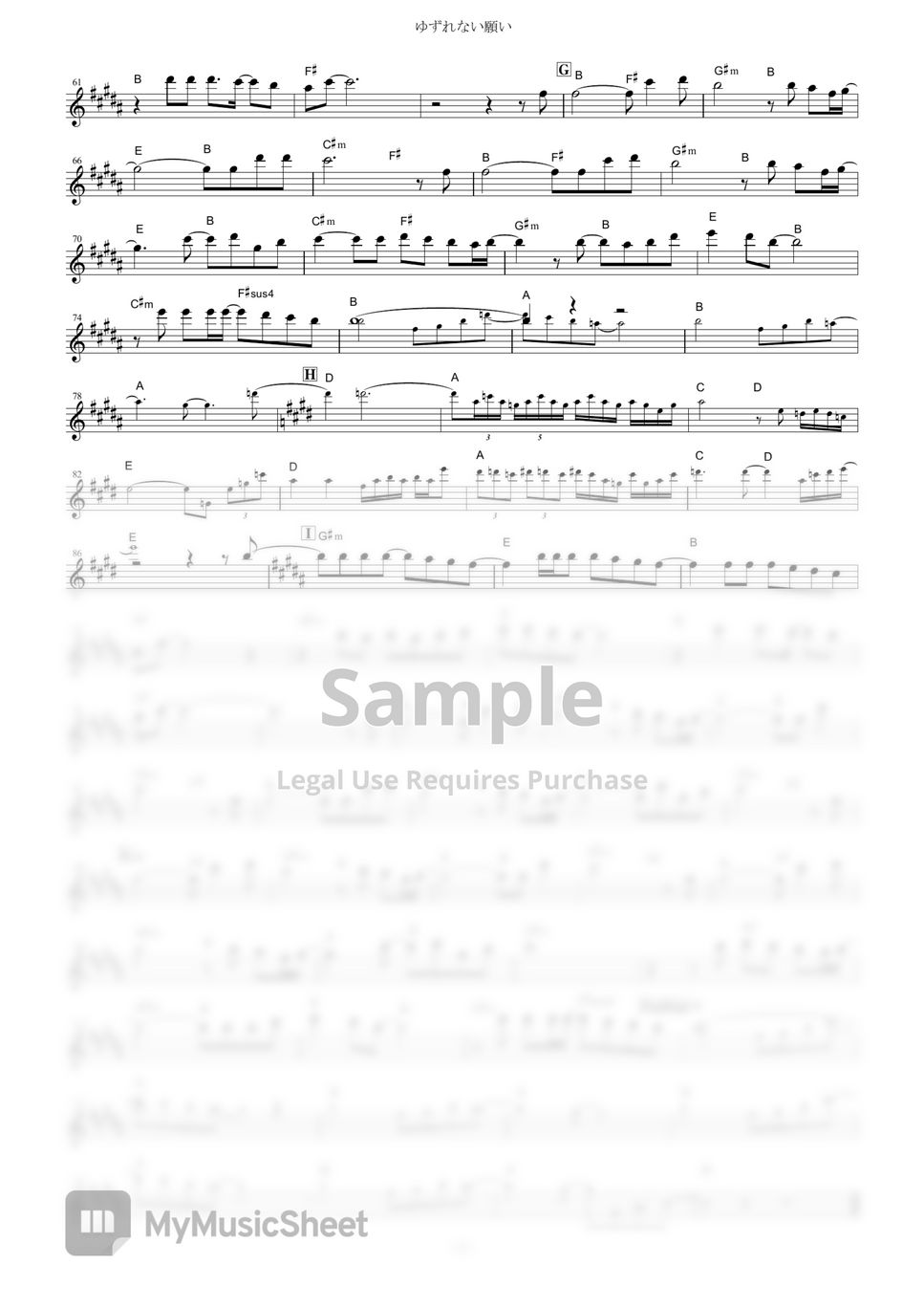 Magic Knight Rayearth - Yuzurenai Negai (in Bb) Sheet Music by Naomi Tamura