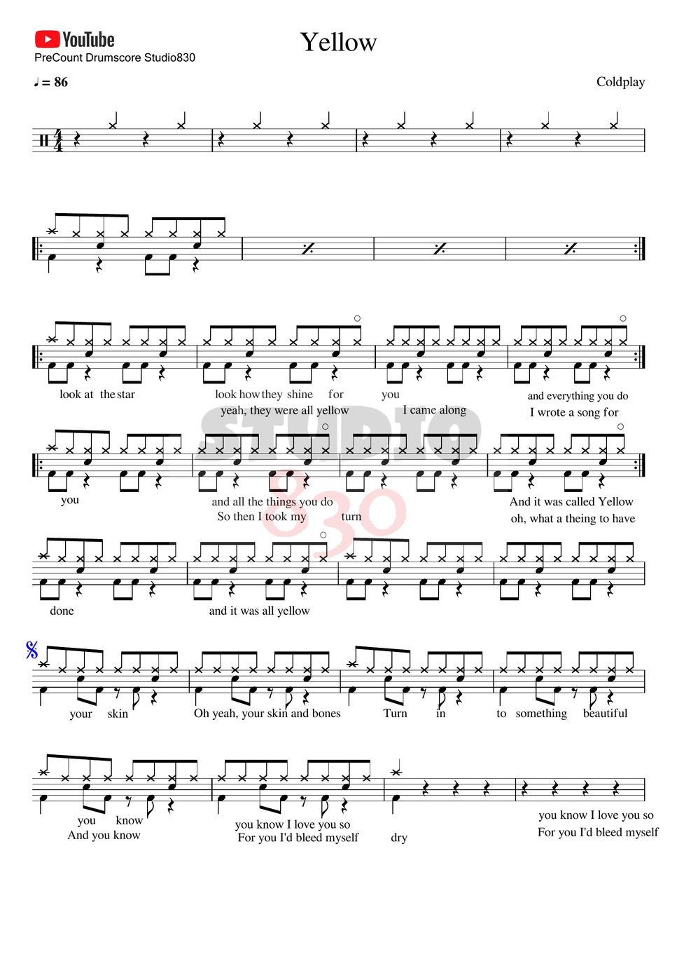 Coldplay - Yellow Sheets by Studio830