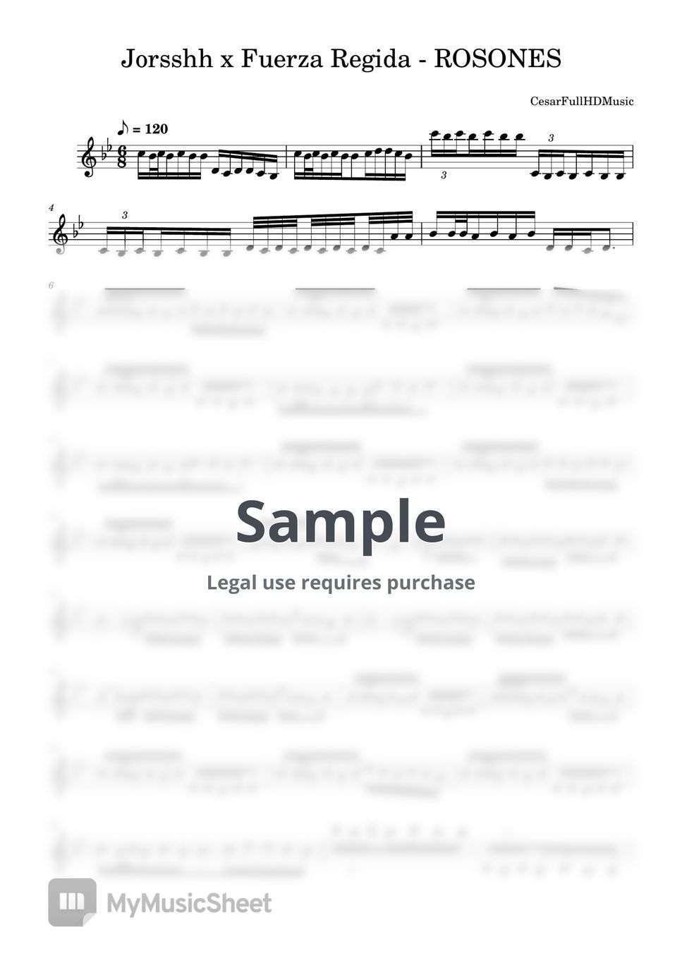 Jorsshh x Fuerza Regida - ROSONES 악보