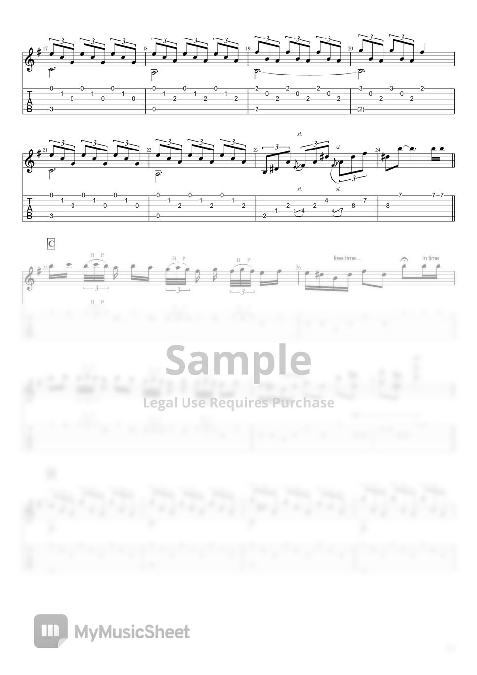 Francisco Tarrega - Etude Sheets by Kfir Ochaion