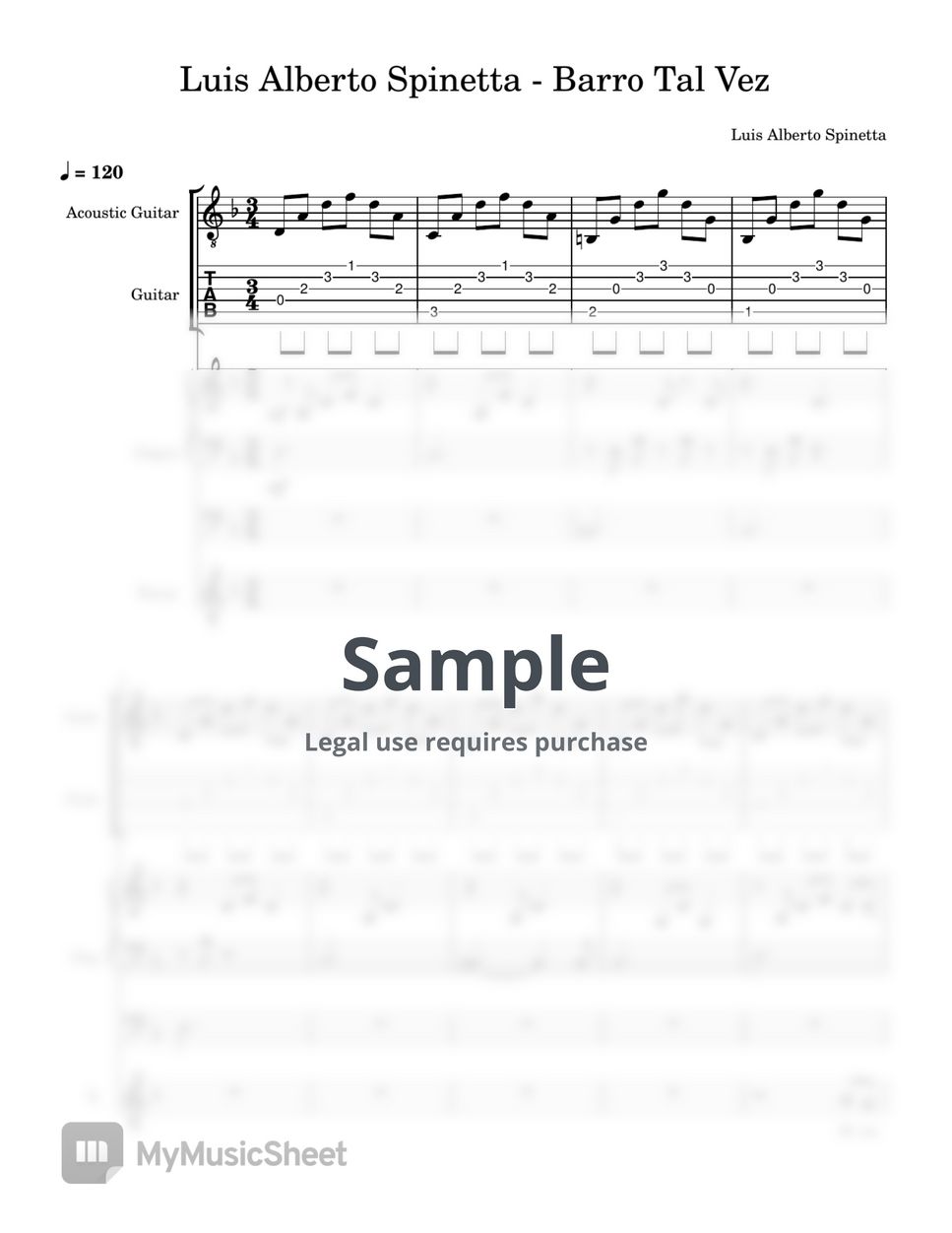 Luis Alberto Spinetta - Barro Tal Vez Sheet Music by Luis Alberto Spinetta
