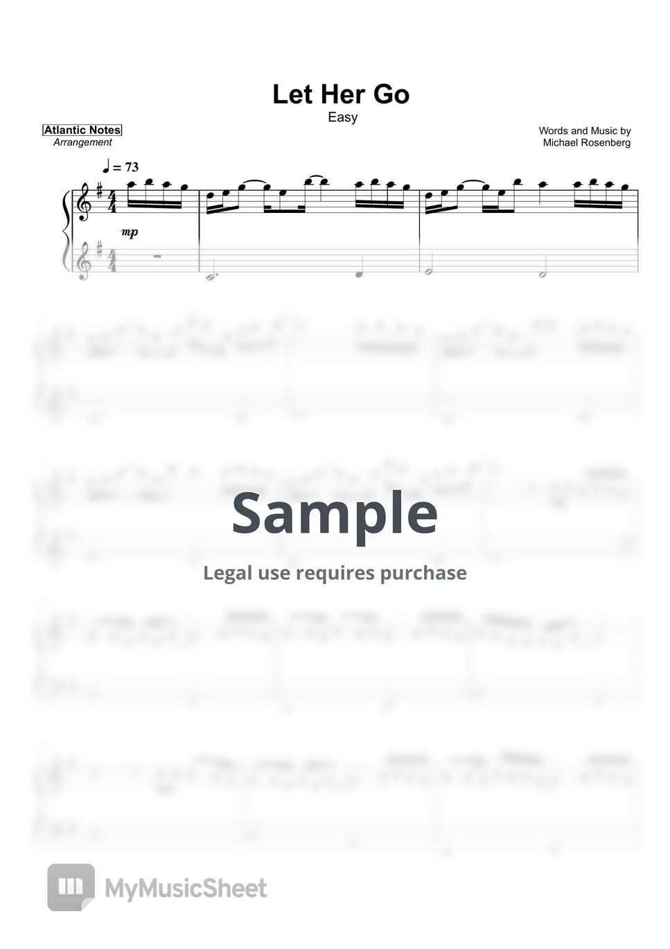 Passenger Let Her Go Sheets By Atlantic Notes