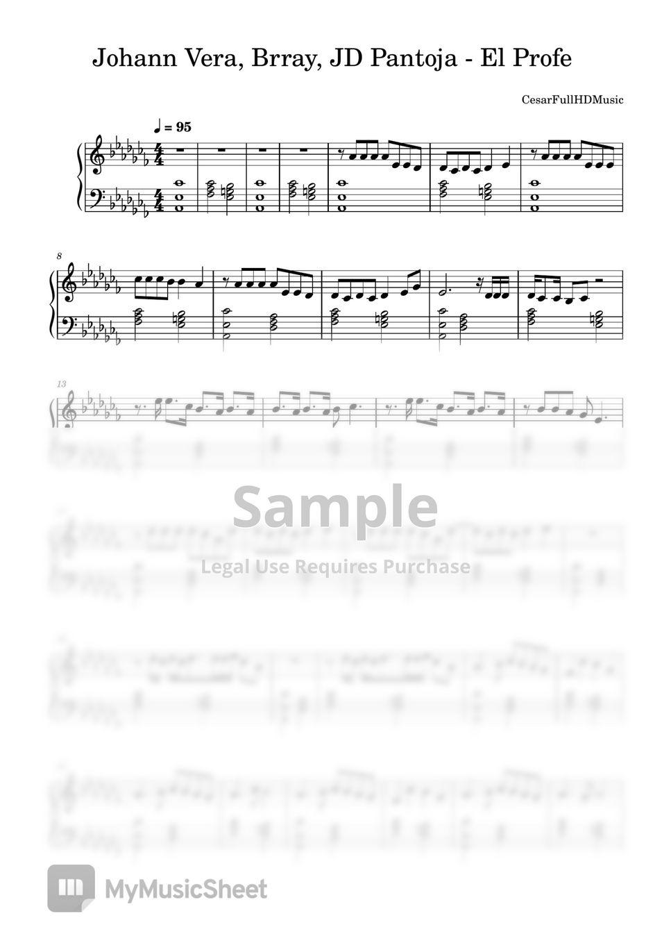 JD Pantoja, Johann Vera, Brray - El Profe - El Profe 악보