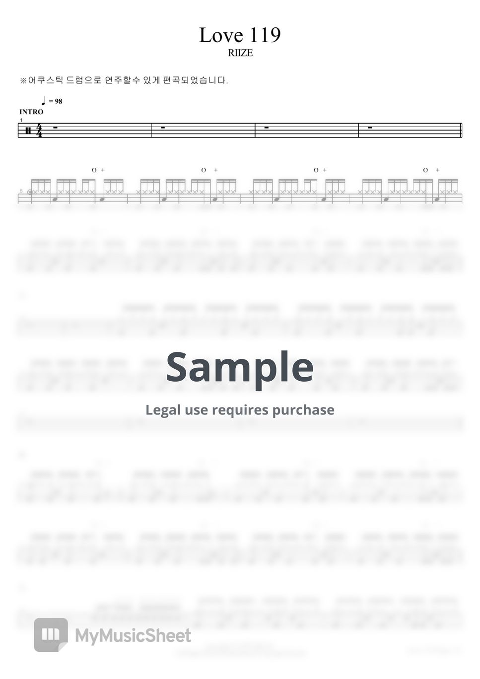 RIIZE - Love 119 Sheet Music by copydrum
