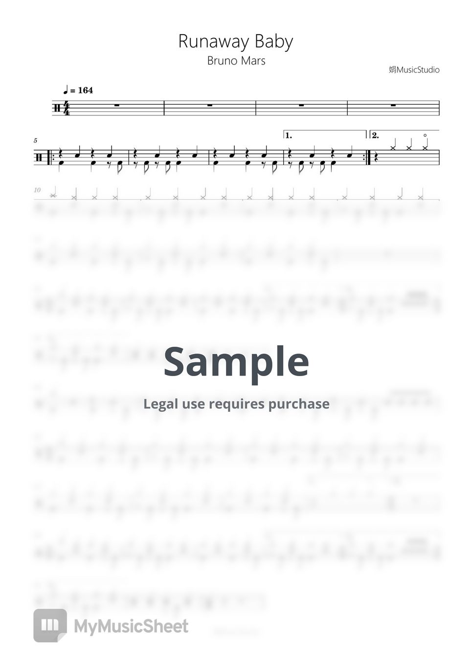 Bruno Mars - Runaway Baby Sheets by 娟姐