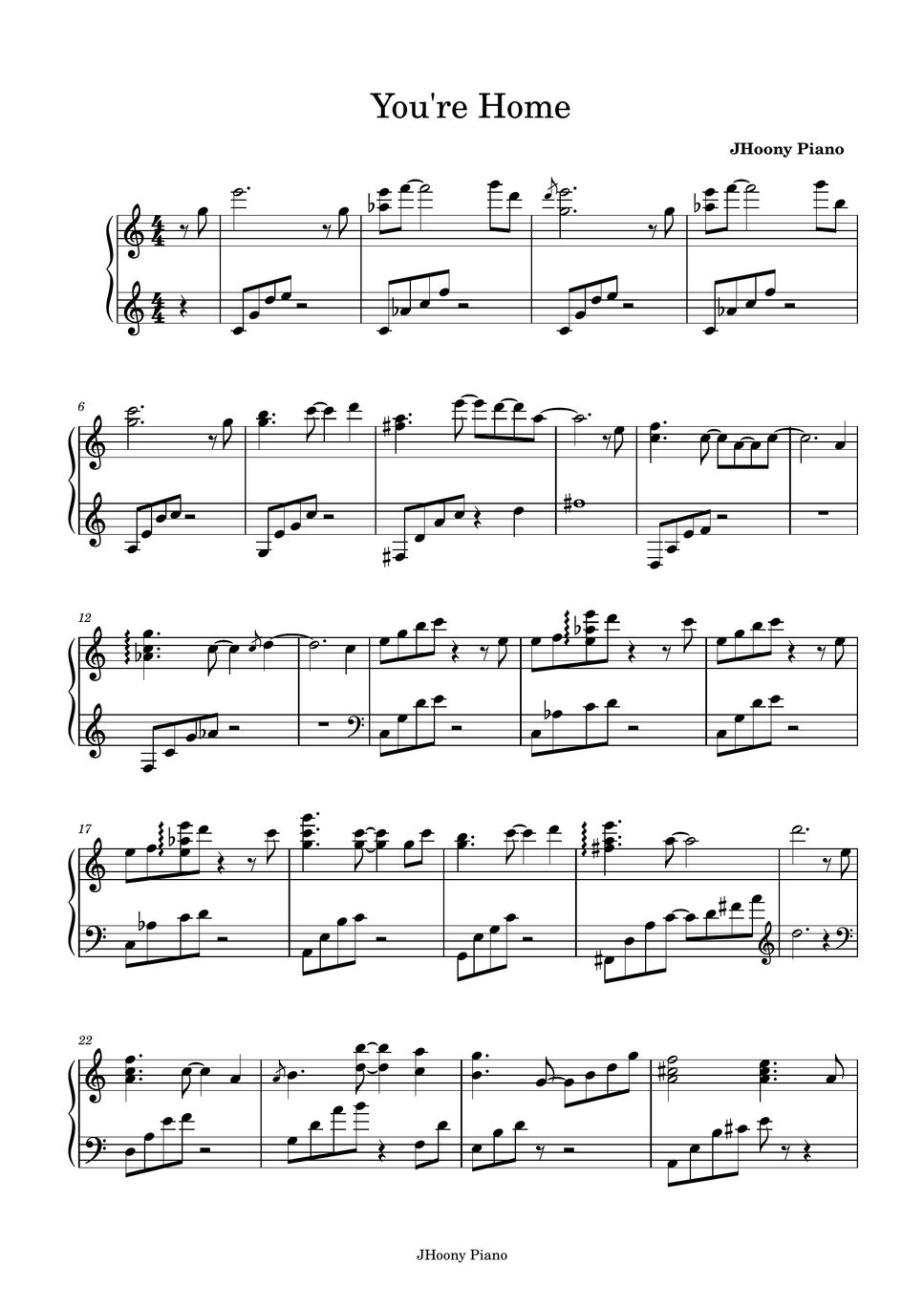 JHoony Piano - You're Home Sheet