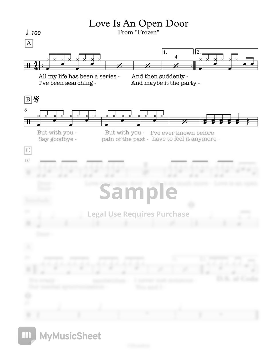 Kristen Bell, Santino Fontana - Love Is An Open Door Sheet Music by drumboy