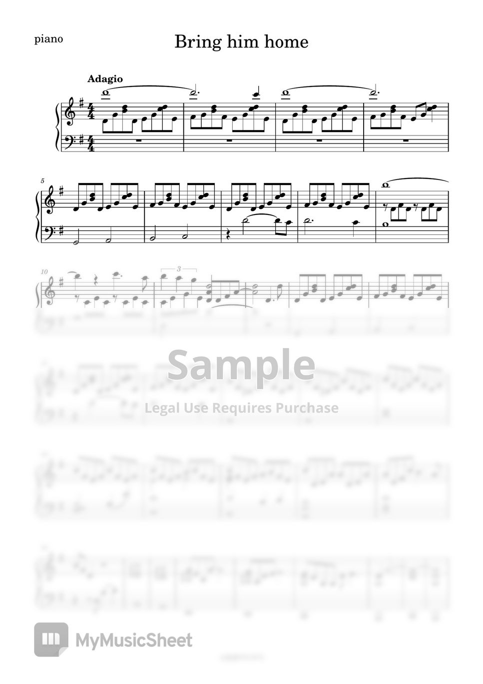 le miserables cast - Bring him home (Musical Les miserables/반주 MR/피아노 ...